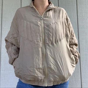 Vintage | Jackets & Coats | Vintage Beige Bomber Jacket | Poshmark